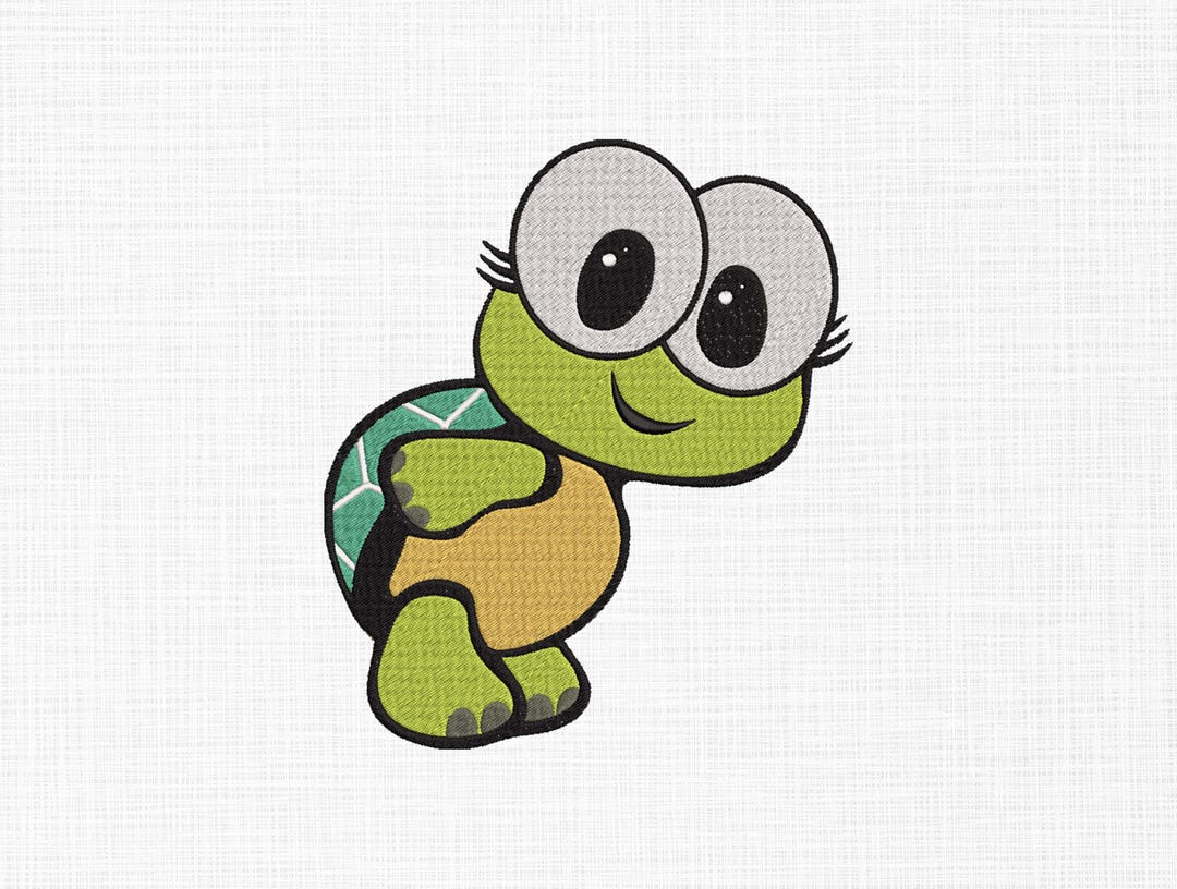 Cute Baby Turtle Embroidery Design Mini Turtle Embroidery Design Cute ...