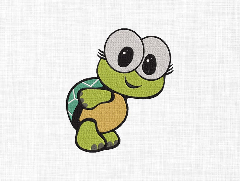 Cute Baby Turtle Embroidery Design Mini Turtle Embroidery Design Cute ...