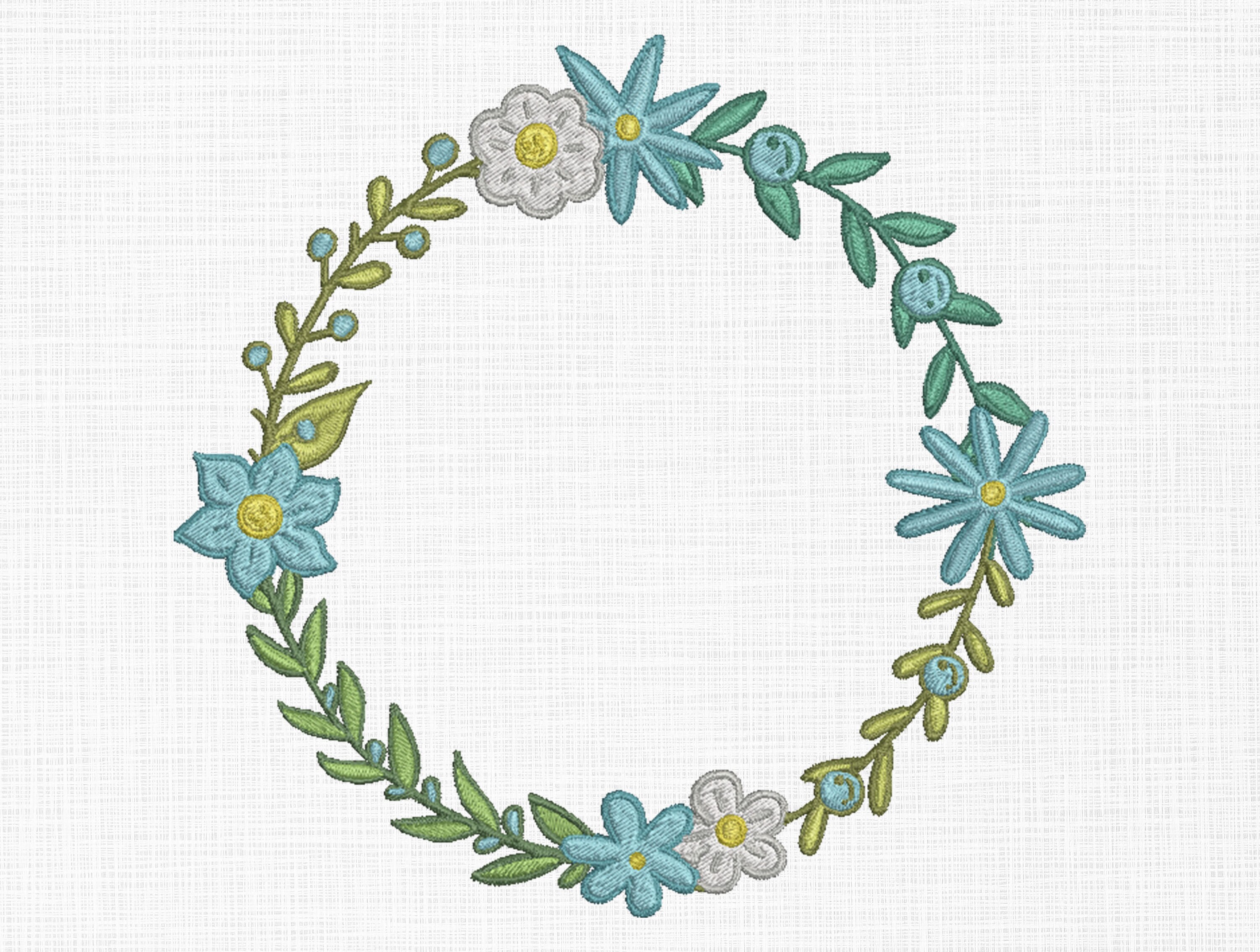 Floral Wreath Embroidery Design Flower Embroidery Design Machine ...