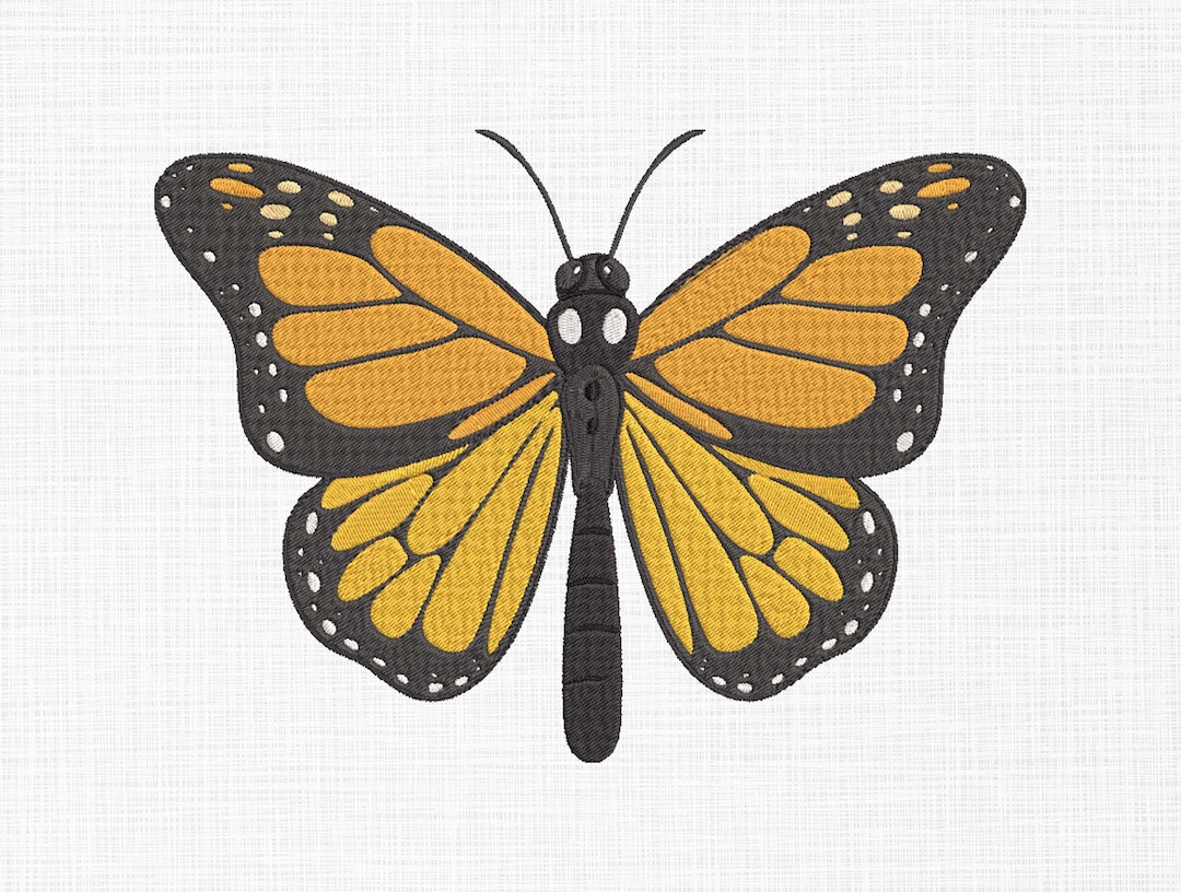 Monarch Butterfly Embroidery Design Butterfly Embroidery Design Animal ...