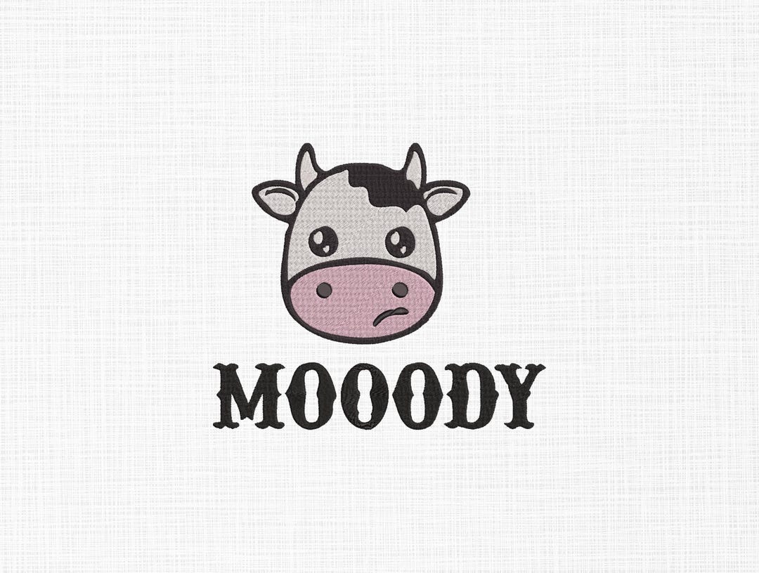 Moody Cow Face Embroidery Design, 5 Sizes (digital Download) - Etsy