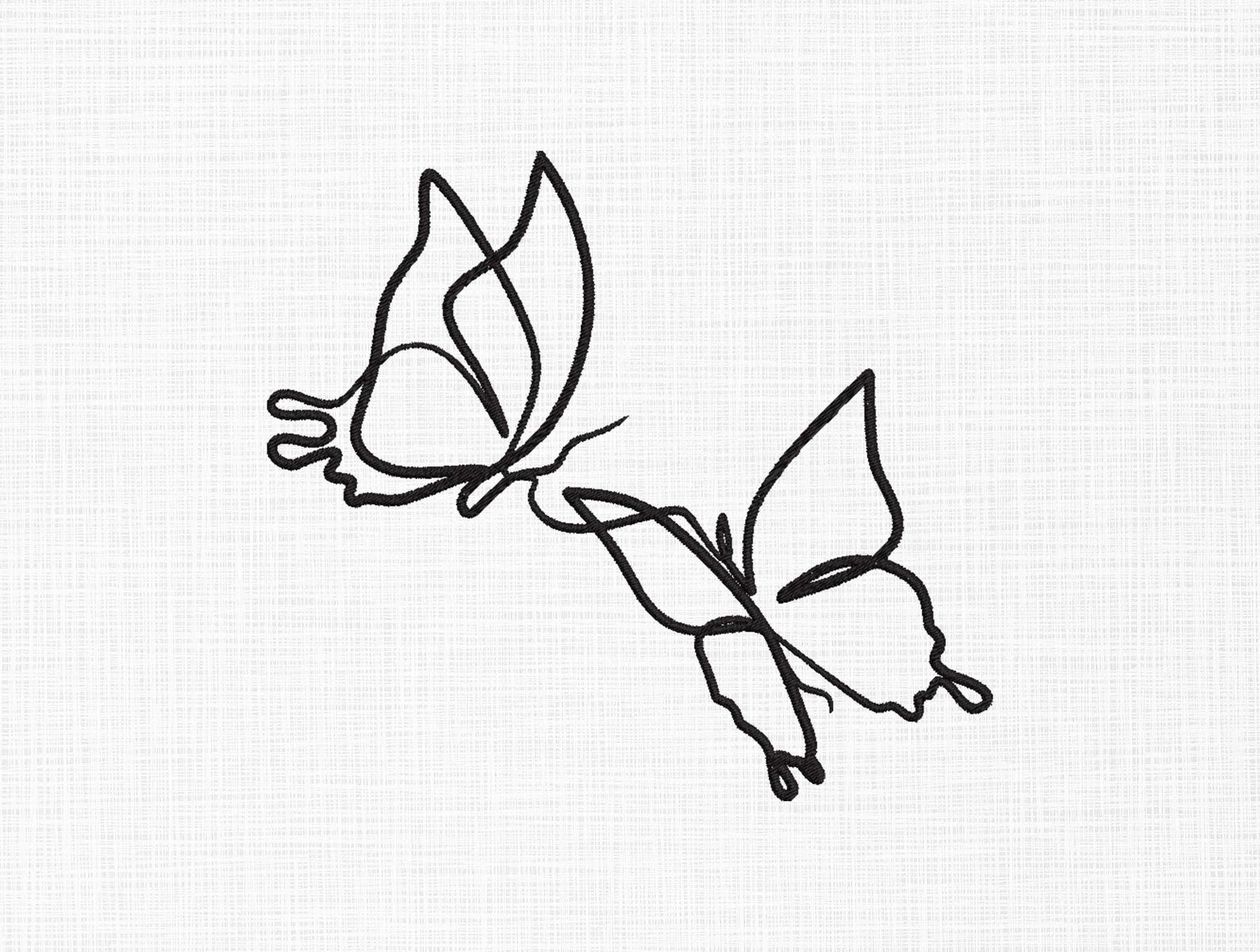 Butterfly Bundle Embroidery Design Line Art Butterfly Embroidery Line ...