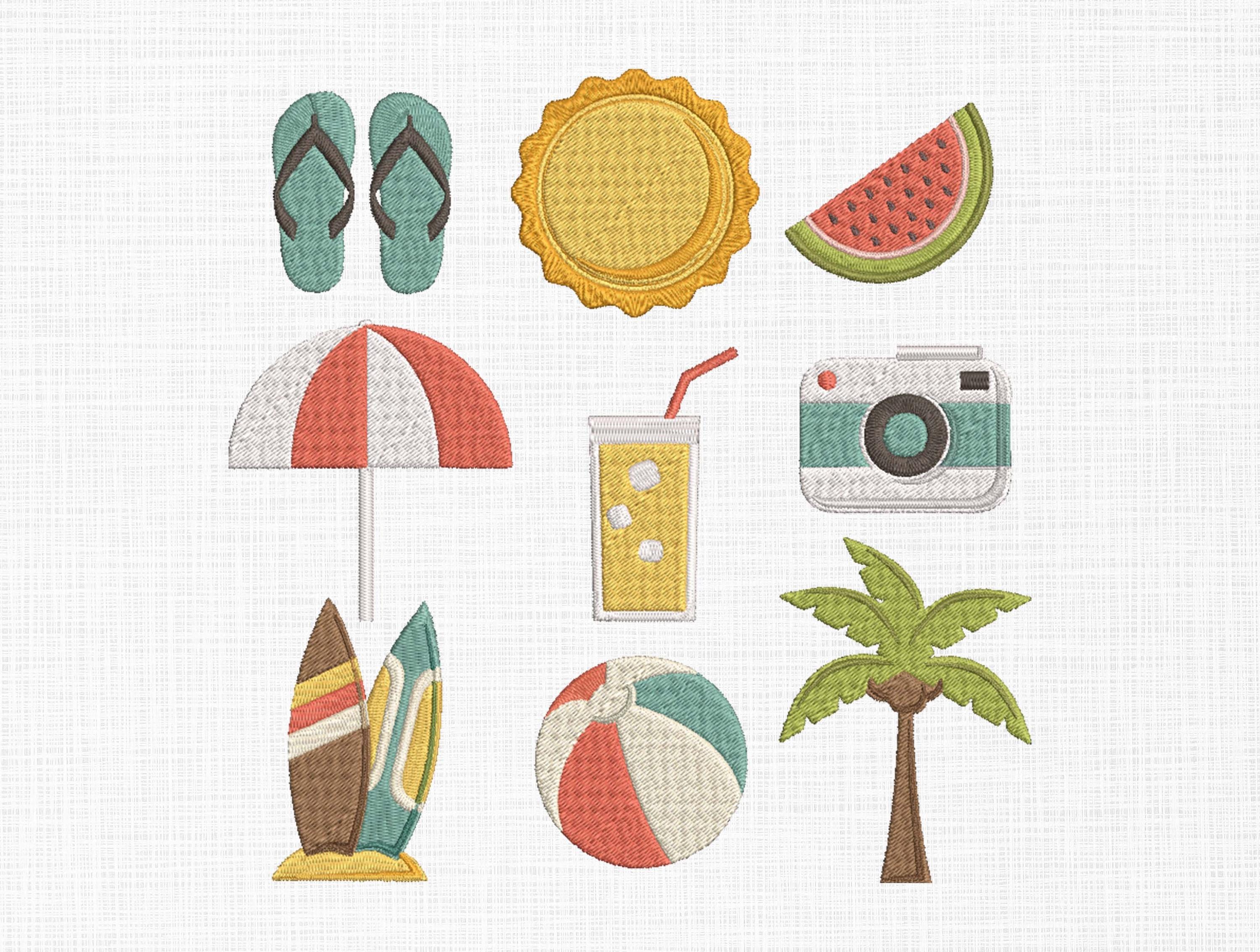 Beach Embroidery Design Summer Bundle Embroidery Design Summer ...