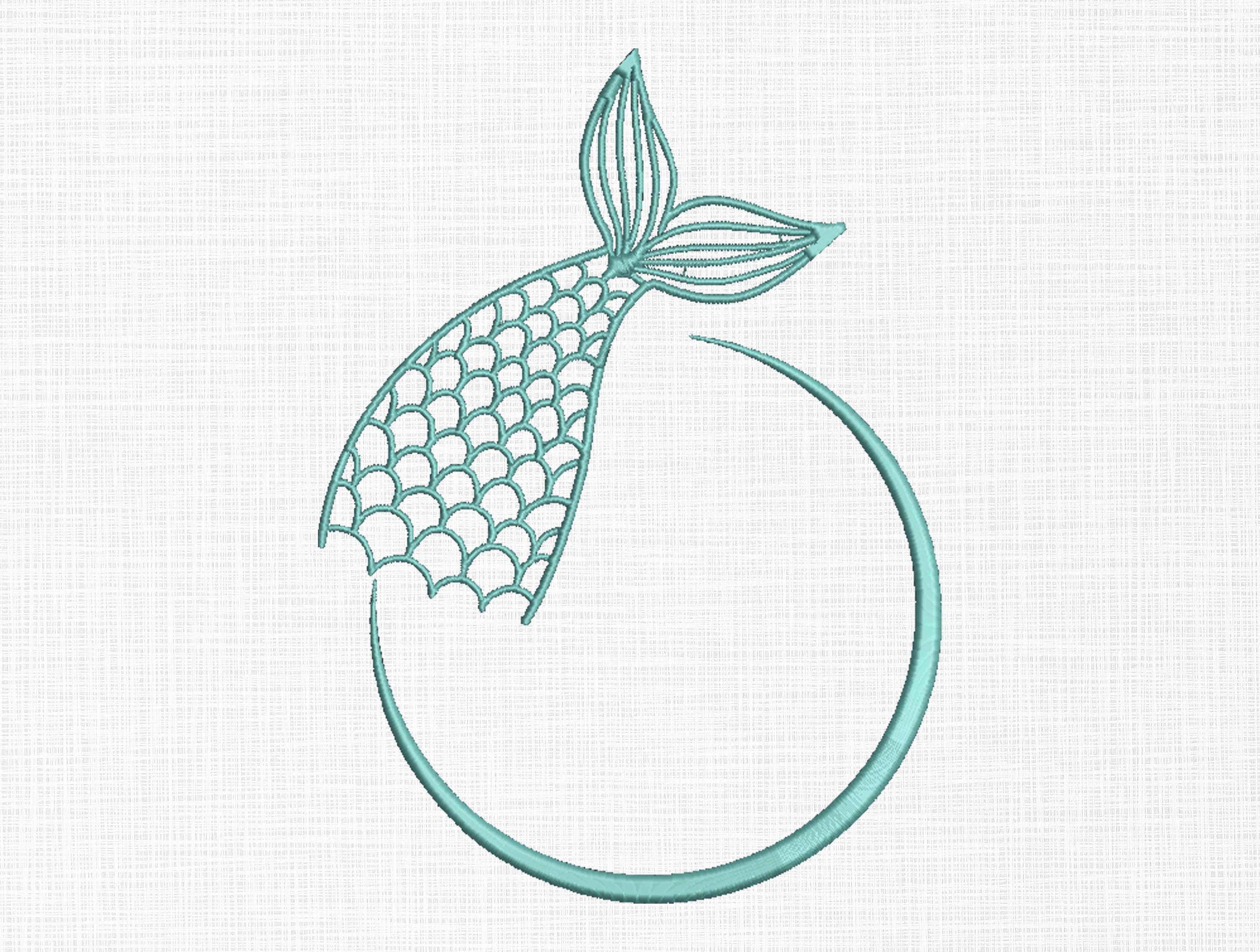 Mermaids Tail Monogram Embroidery Design Tail Embroidery Design Machine ...