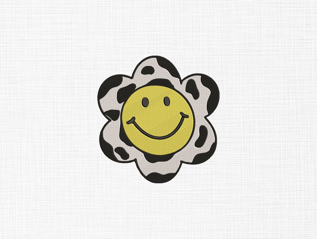 Smiley Flower Embroidery Design Smiley Embroidery Design Flower ...