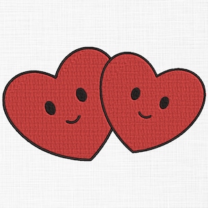 Heart Embroidery Design Cute Mini Heart Face Embroidery Design Red ...