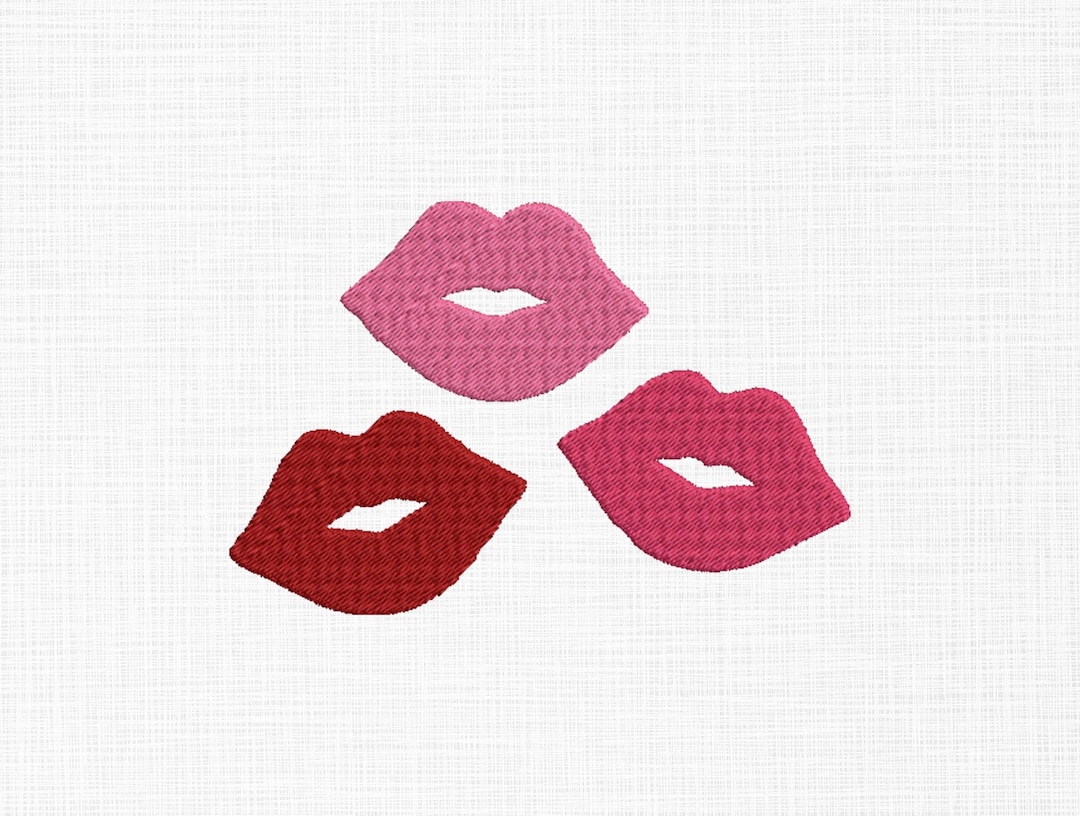 Lips Embroidery Design Lipstick Embroidery Design Lips Bundle ...