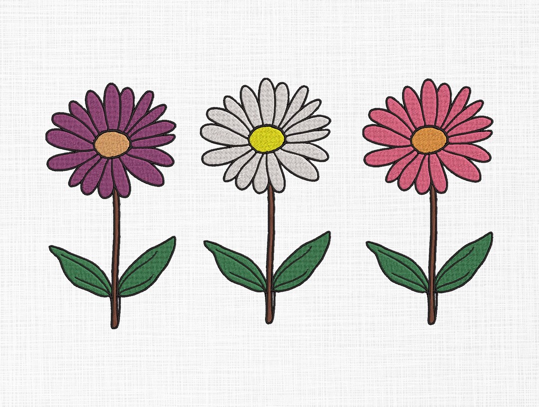 Daisy Flower Embroidery Design: Floral Machine Embroidery (digital ...
