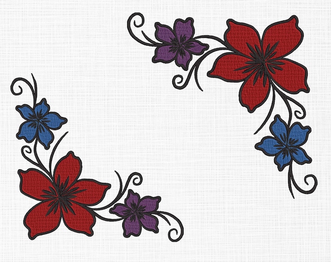 Floral Frame Embroidery Design Frame Embroidery Design Flower Frame ...