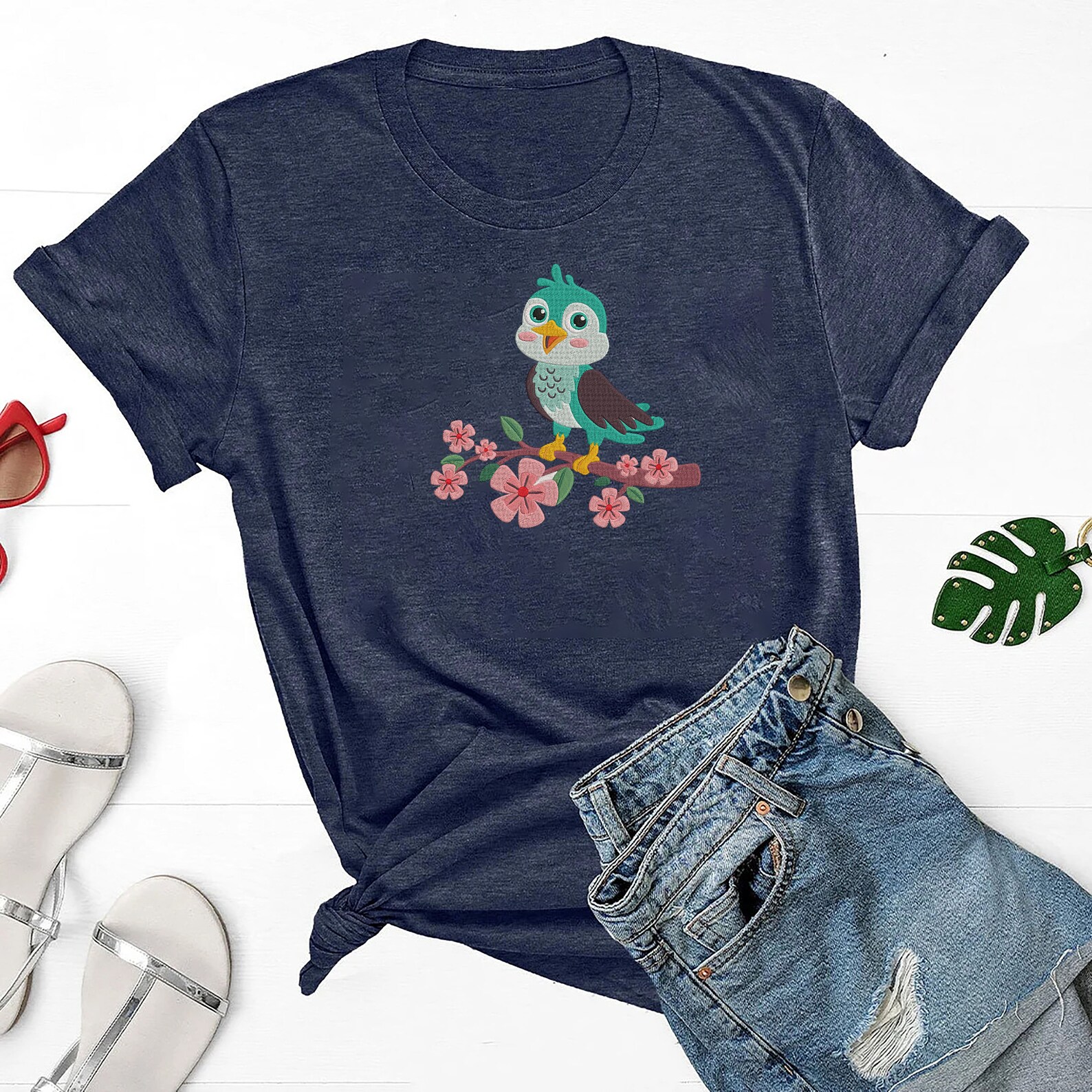 Cute Bird Embroidery Design, Animal on Branch (digital Download) - Etsy
