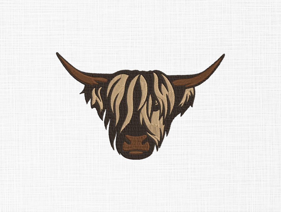Highland Cow Embroidery Design Cow Embroidery Design Highland ...