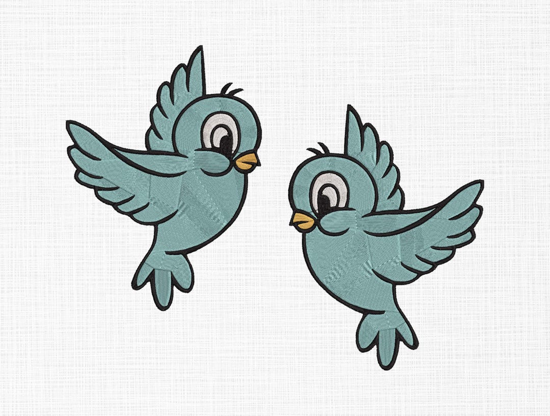 Couple Birds Embroidery Design: Flying Birds Machine Pattern (digital ...