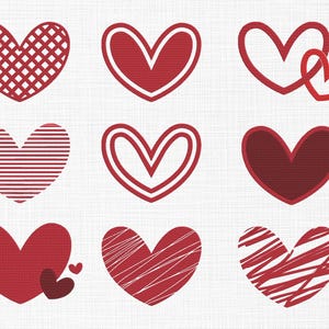 Heart Bundle Embroidery Design Red Heart Embroidery Hearts Embroidery ...