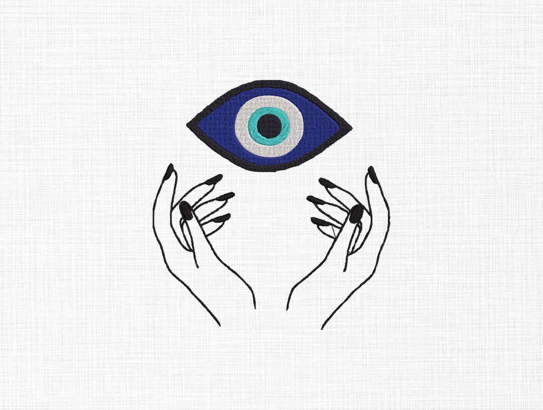 Evil Eye Embroidery Design Evil Eye With Hands Embroidery Design One ...