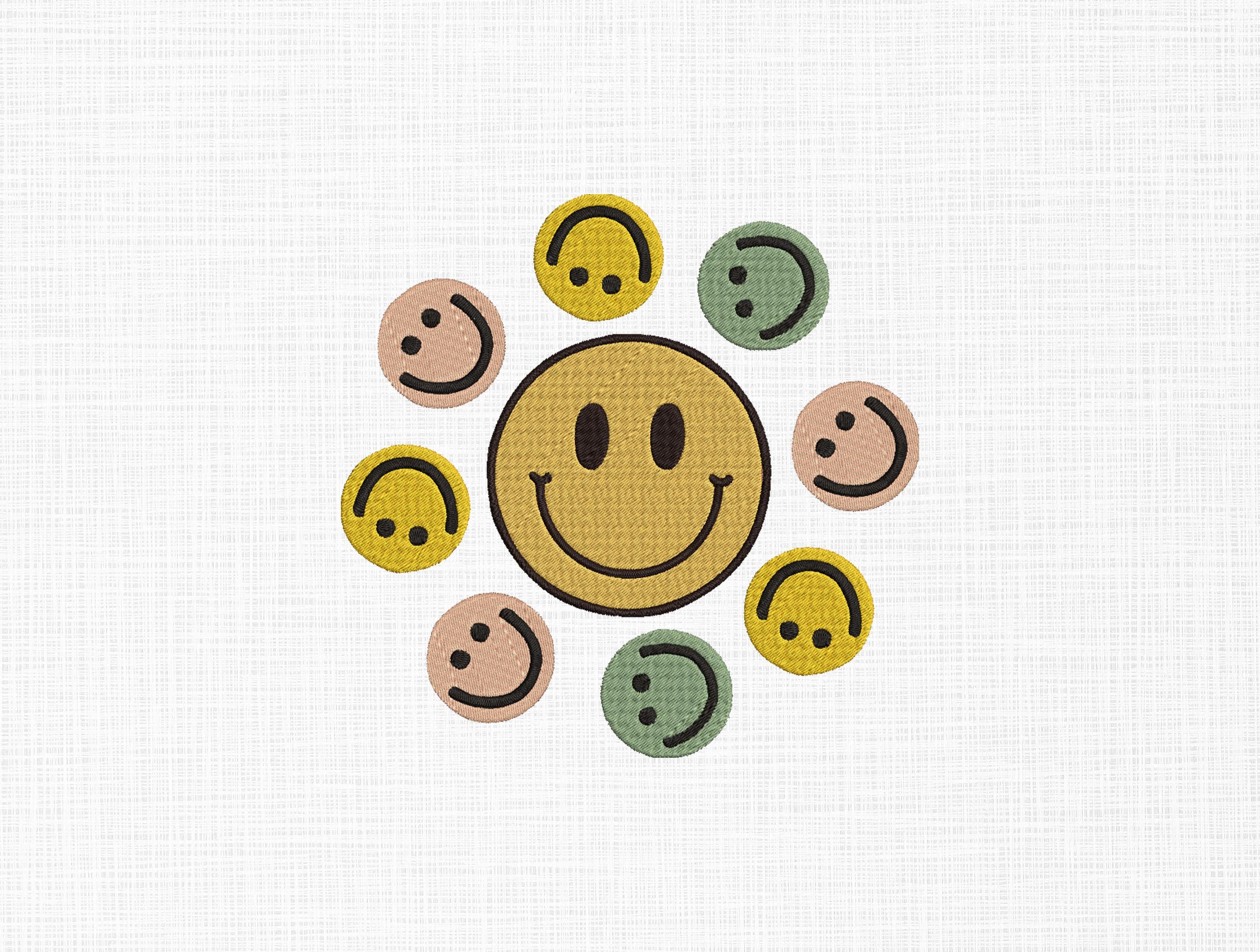 Smiley Embroidery Design Colorful Smiles Embroidery Smiley Faces ...