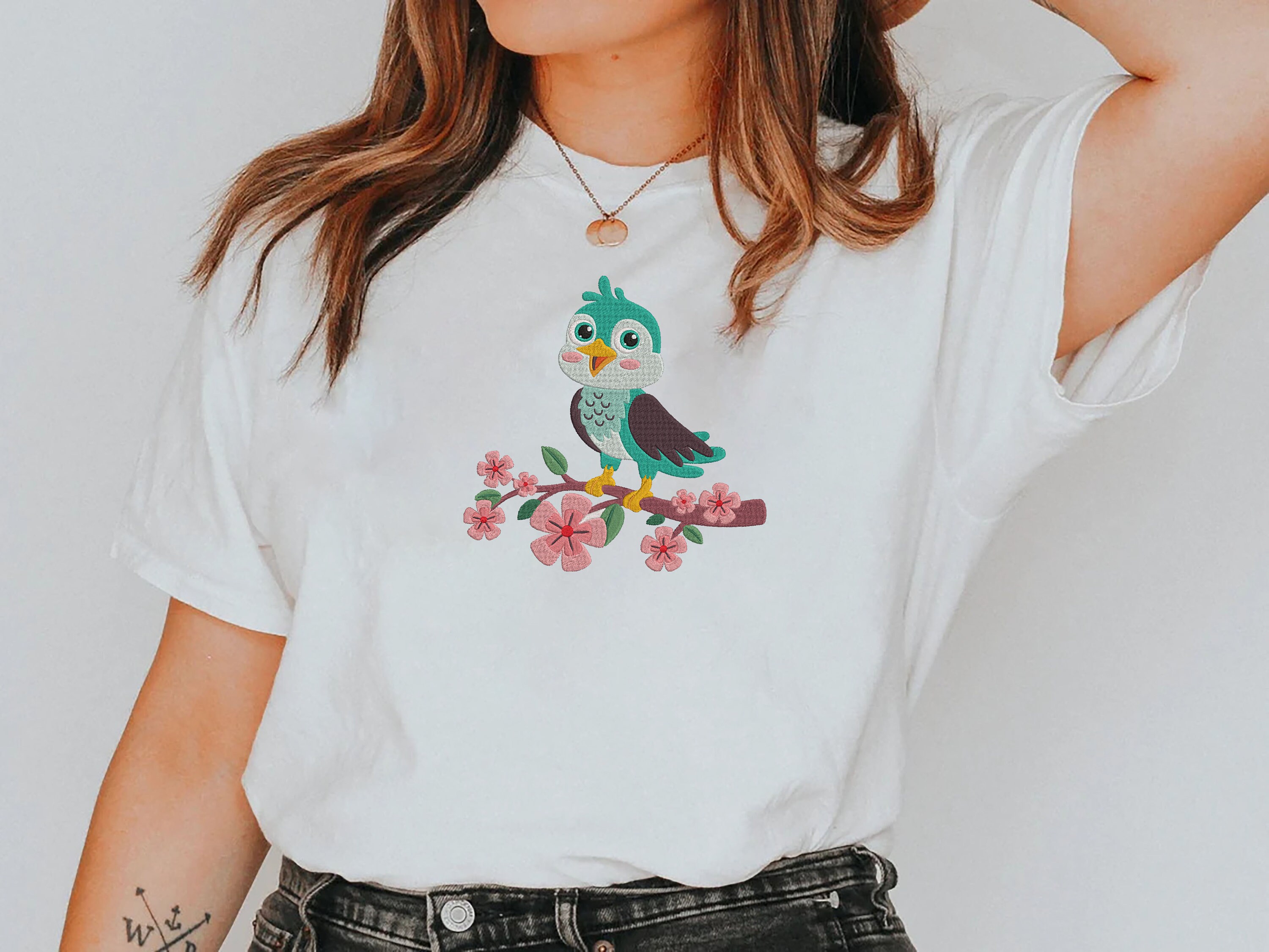 Cute Bird Embroidery Design, Animal on Branch (digital Download) - Etsy