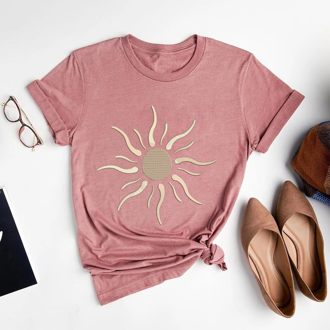 Sun Embroidery Design Boho Sun Embroidery Design Groovy Sun Embroidery ...