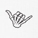 Shaka Skeleton Hand Sign Embroidery Design Aloha Sign Embroidery Skull ...