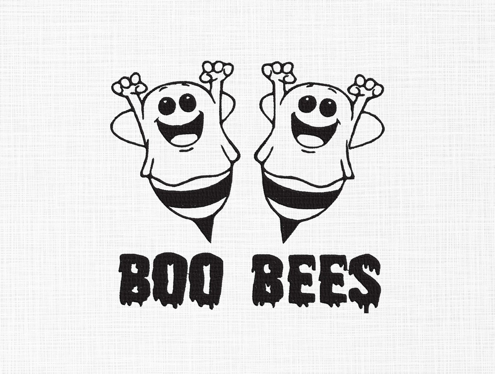Boo Bees Embroidery Design Bees Line Art Embroidery Design Bees ...