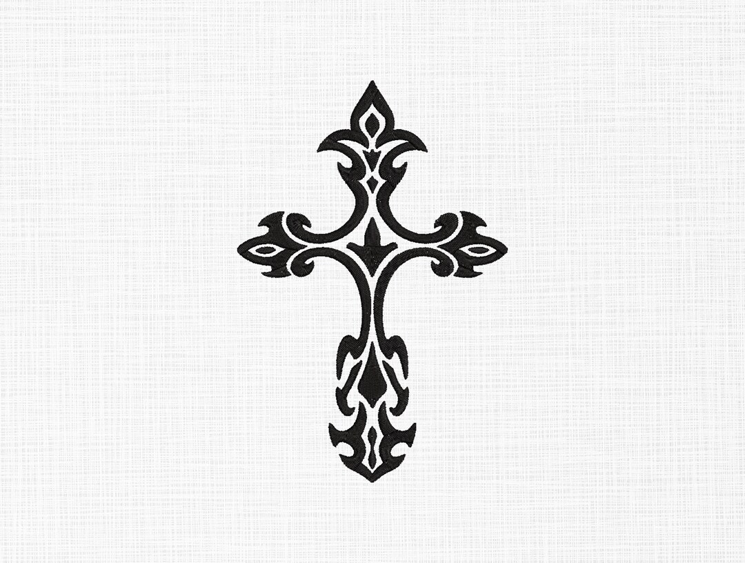 Fancy Cross Embroidery Design Cross Embroidery Design Silhouette Cross ...