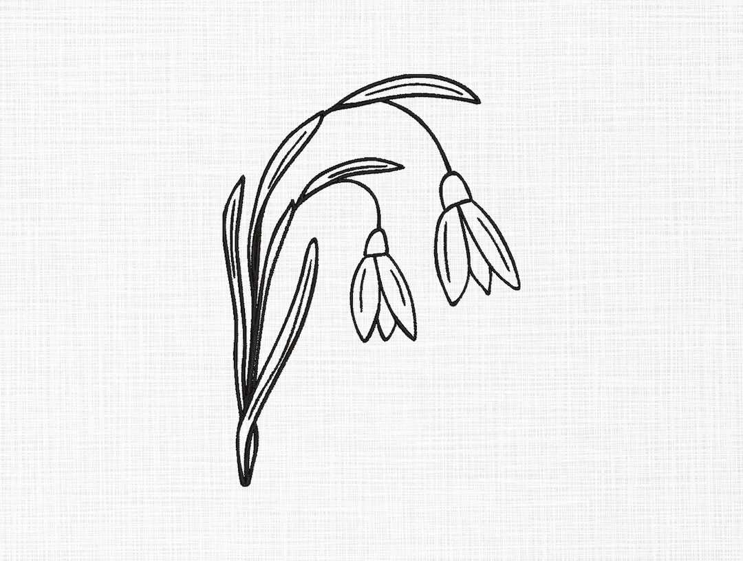 Flower Line Art Embroidery Design Flower Outline Embroidery Floral ...