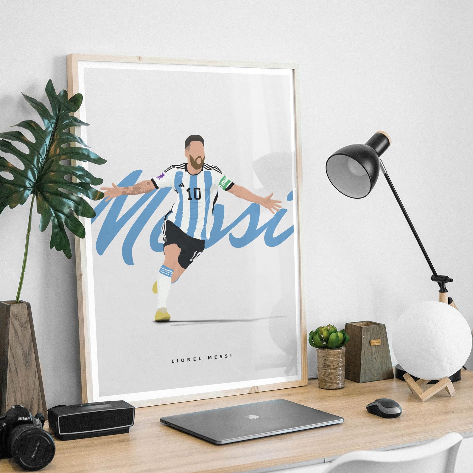 Lionel Messi Football Poster Print Argentina Football Wall Art Bedroom ...