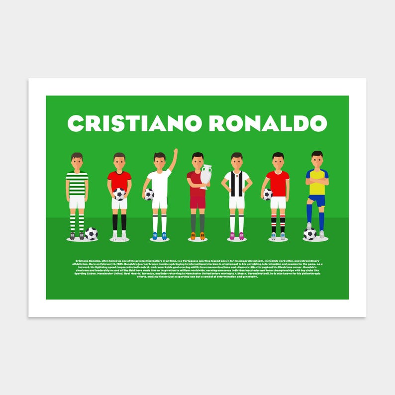 Ronaldo Football Print Career Timeline, Football Gift for Him ...