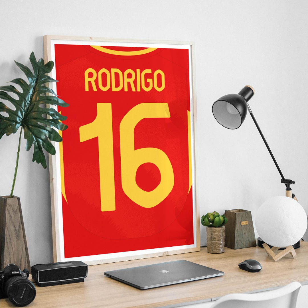 Rodri Spain Football Shirt Poster Print | Football Wall Art Bedroom ...