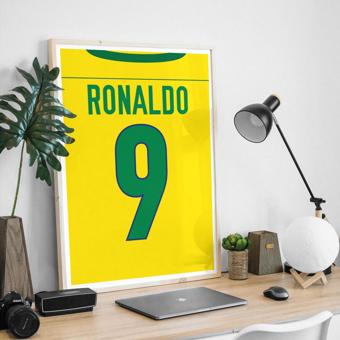 Ronaldo Brazil 1998 Football Shirt Poster Print R9 | Football Wall Art ...