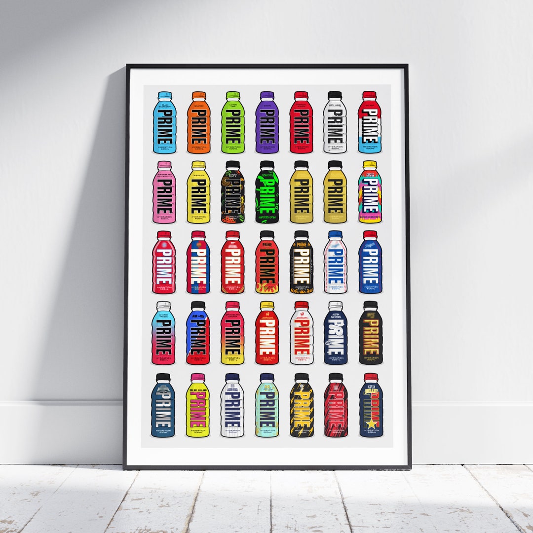 Prime Drink Bottle Print Poster | Kids Bedroom Gamer Poster Wall Art ...