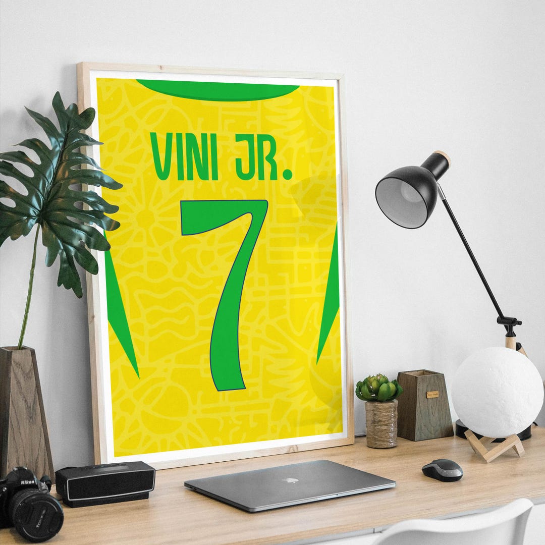 Vini Jr Brazil Football Shirt Poster Print Vinicius Junior | Football ...