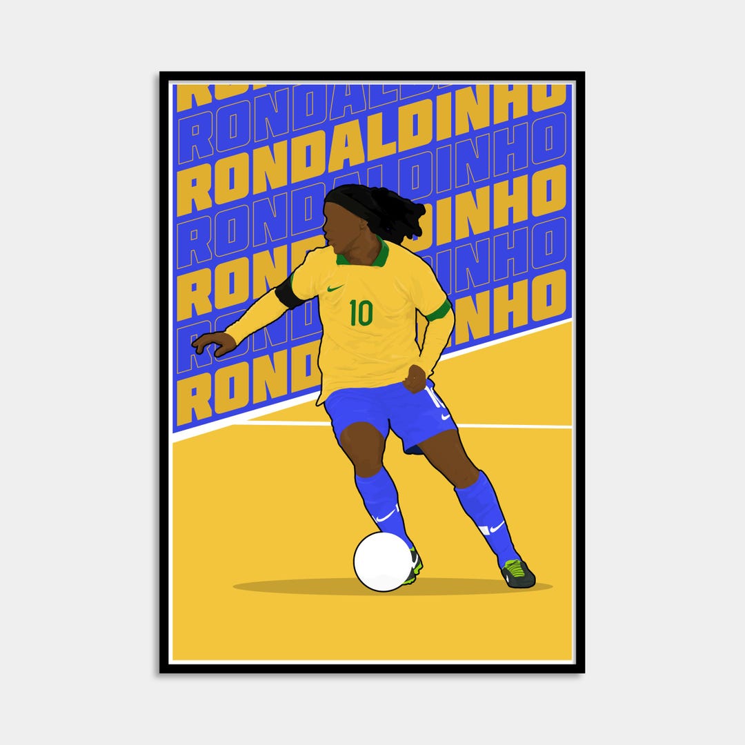 Ronaldinho Football Player Print Brazil Download | Football Fan Gift ...