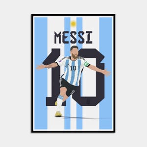 Lionel Messi Argentina Football Poster Print | Soccer Wall Art ...