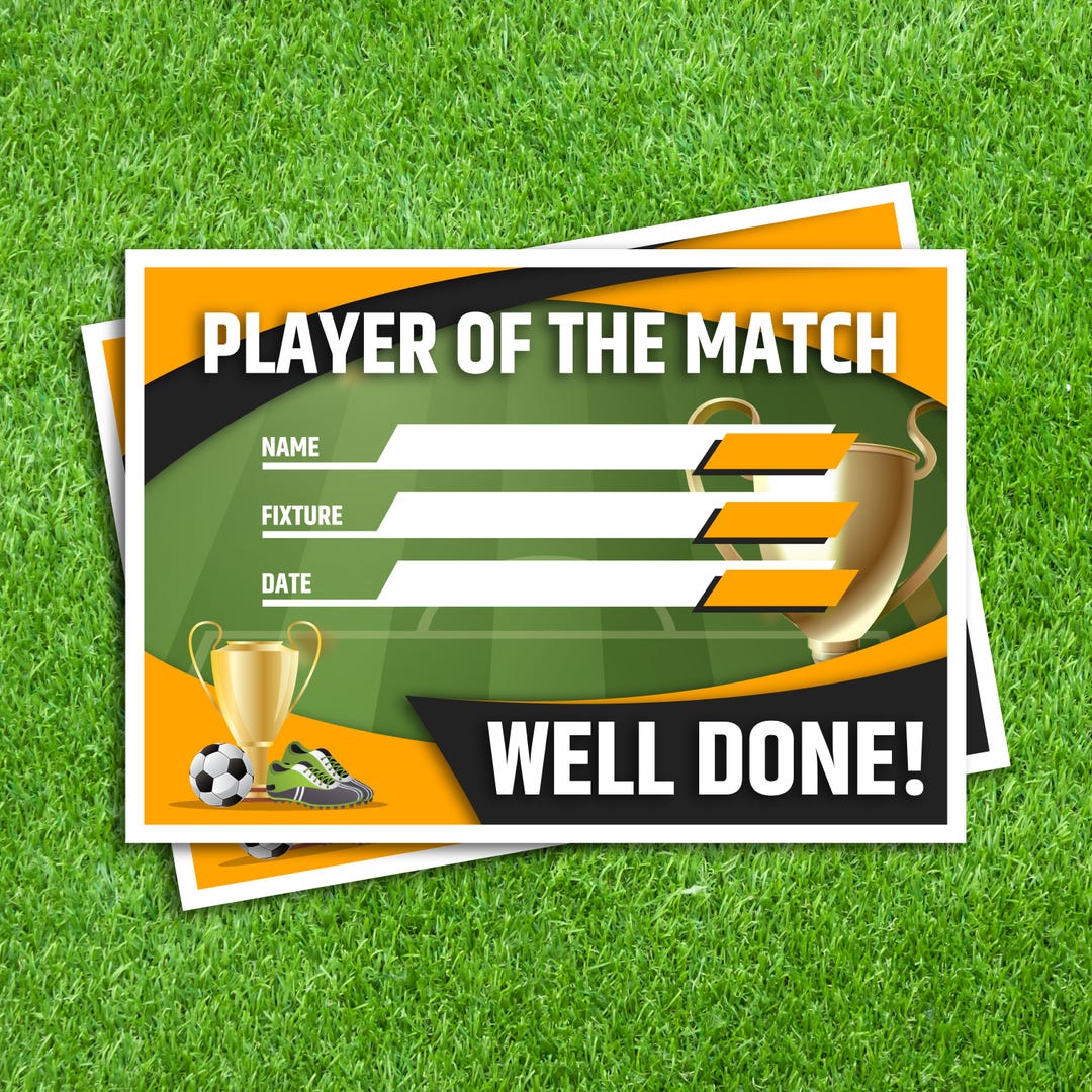 Player of the Match Certificate Award, Orange Black, Download ...