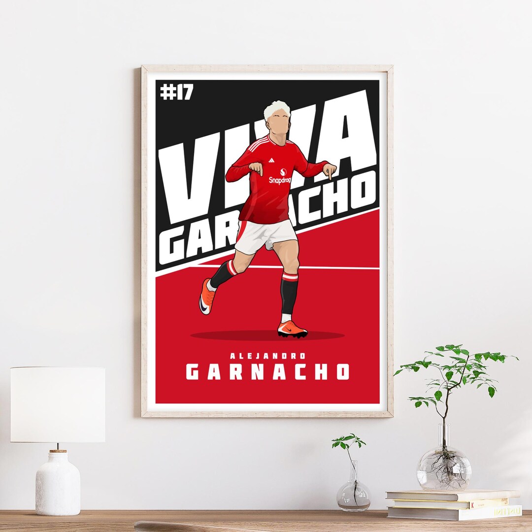 Garnacho Football Player Print Manchester Football Fan Gift Kids ...