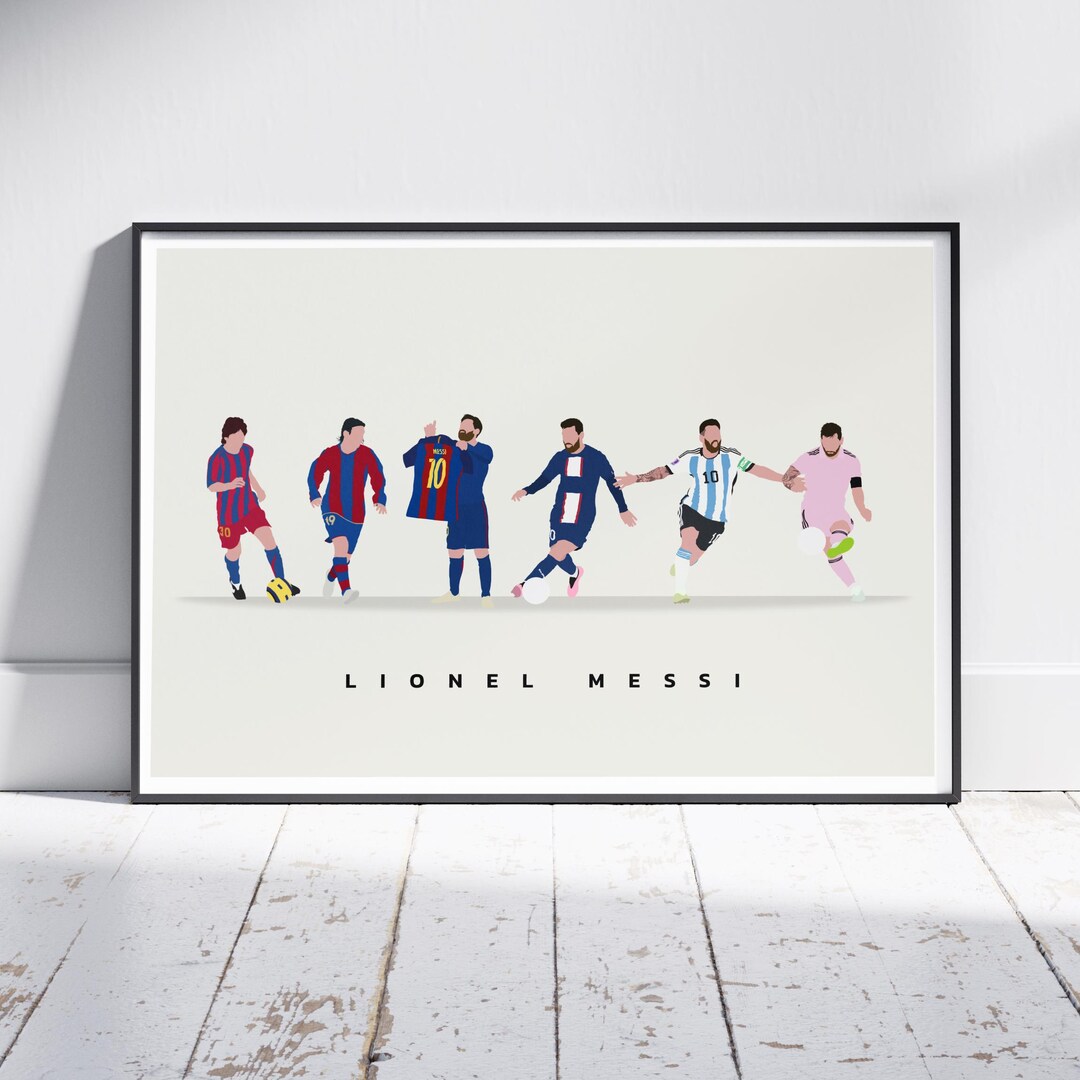 Lionel Messi Football Poster Print Career Path Timeline | Football Wall ...
