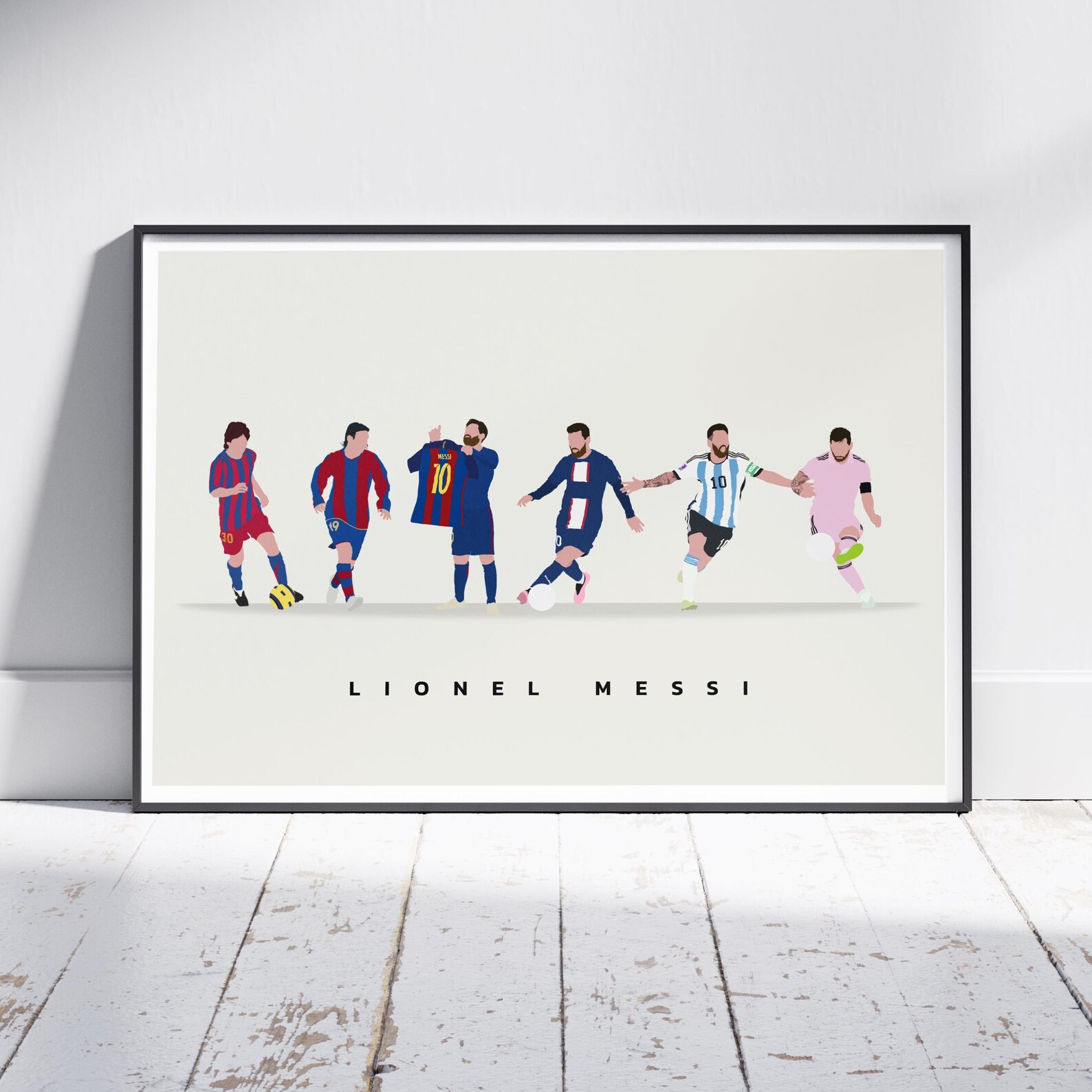 Lionel Messi Football Poster Print Career Path Timeline | Football Wall ...