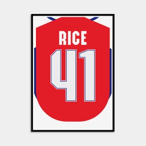 Declan Rice Football Shirt Poster Print Classic Football Fan Gift Wall ...
