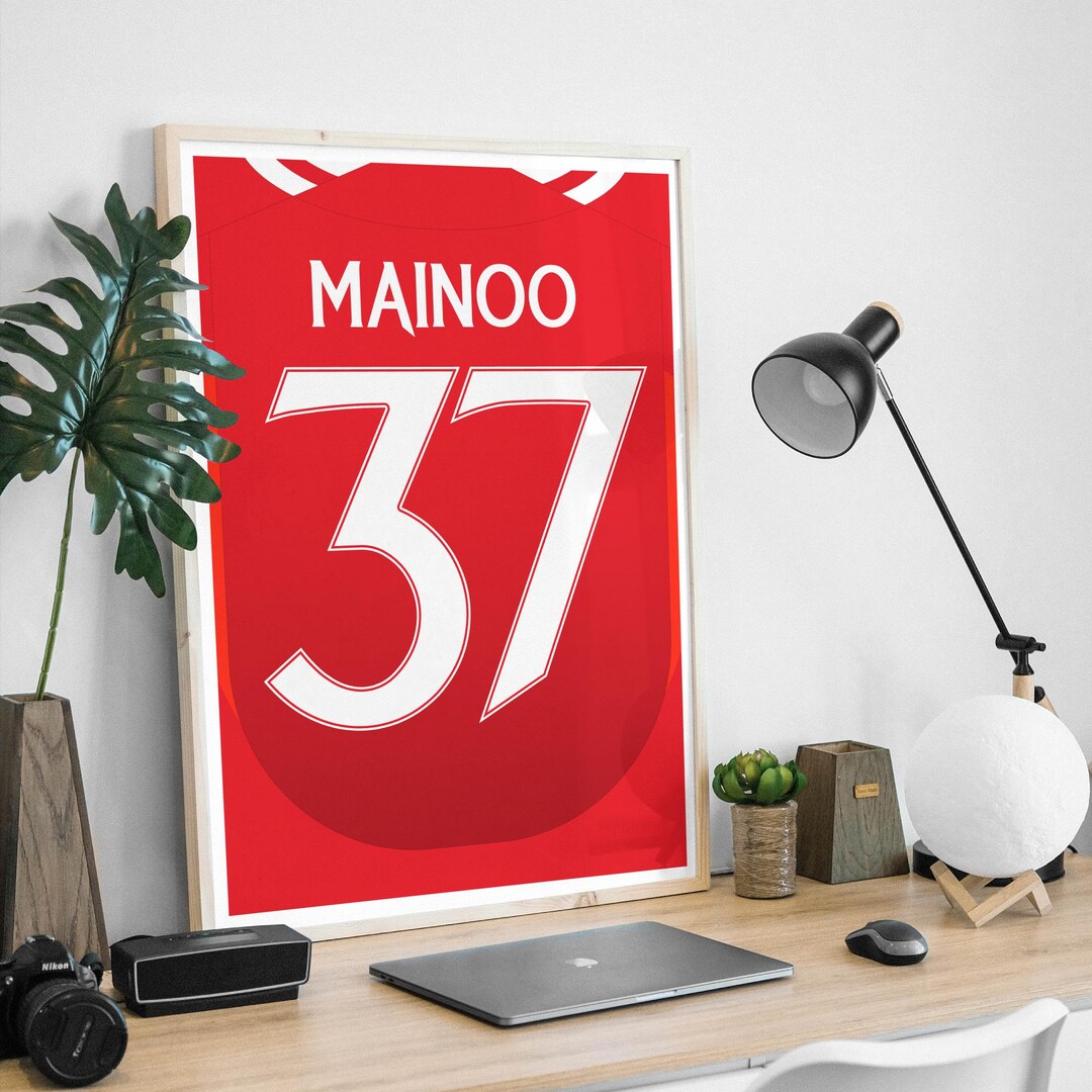 Kobbie Mainoo Football Shirt Poster Print Manchester Red, Football Fan ...
