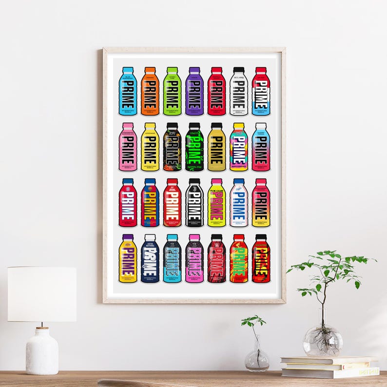 Prime Drink Bottle Print | Prime Gifts | Prime Hydration | Prime Poster ...