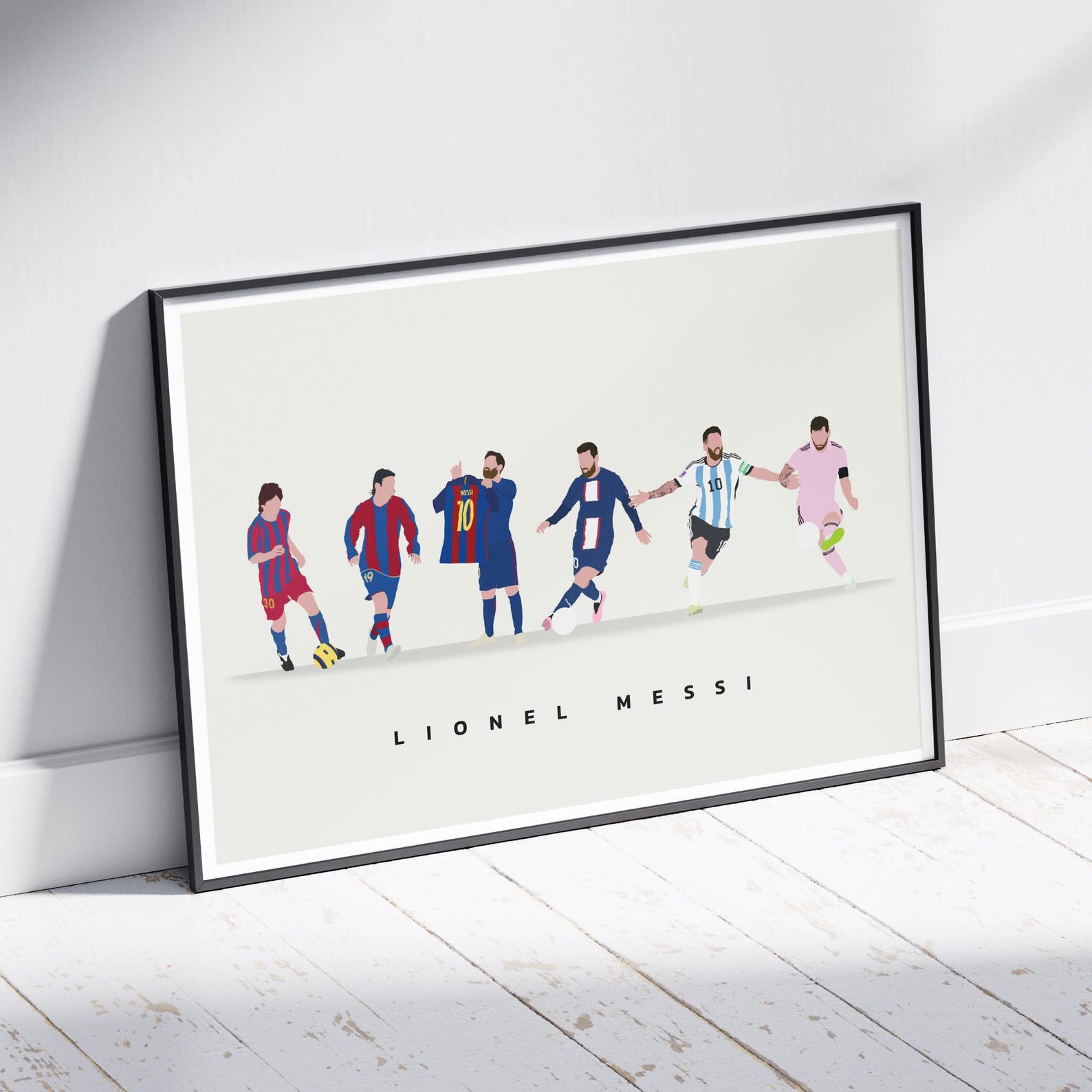 Lionel Messi Football Poster Print Career Path Timeline | Football Wall ...