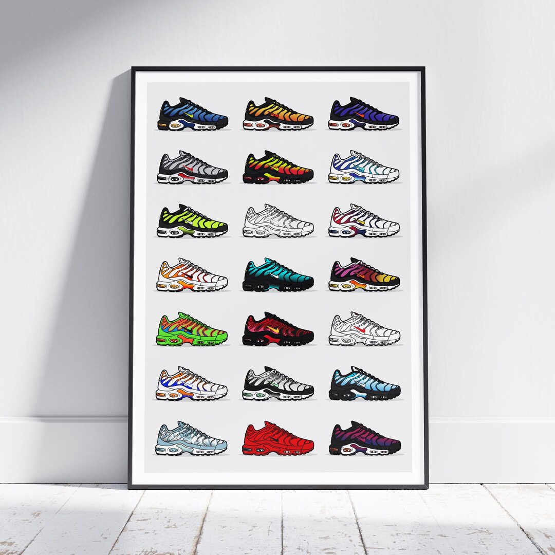 TN Trainer Print Collage Air Swoosh | Kids Bedroom Office Poster Wall ...
