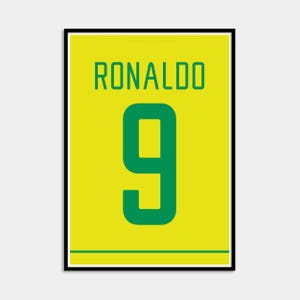 Ronaldo Brazil 2002 Football Shirt Poster Print R9 | Football Wall Art ...