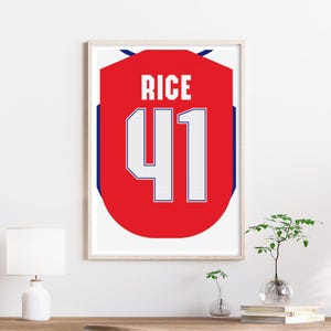 Declan Rice Football Shirt Poster Print Classic Football Fan Gift Wall ...