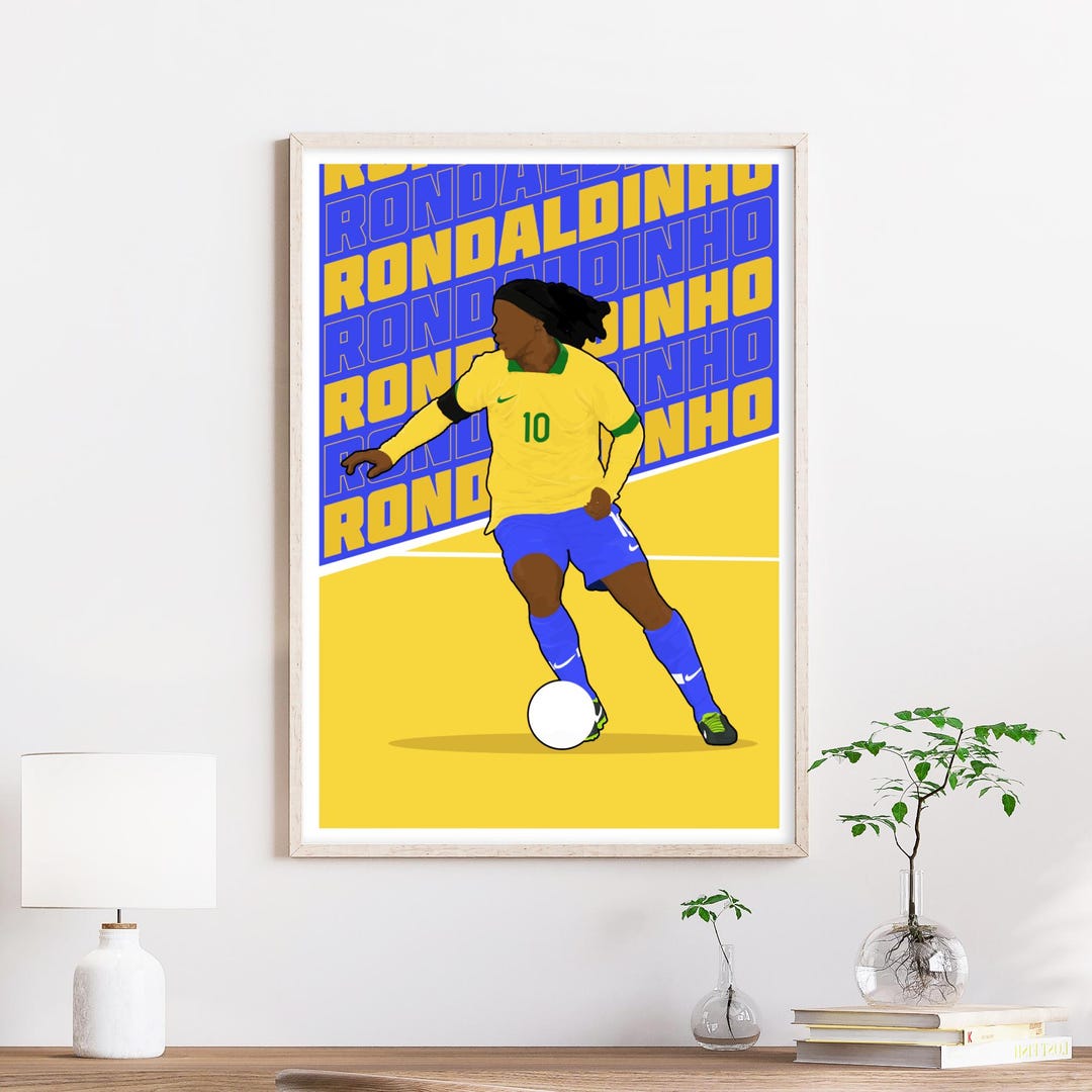 Ronaldinho Football Player Print Brazil Football Fan Gift Kids Bedroom ...