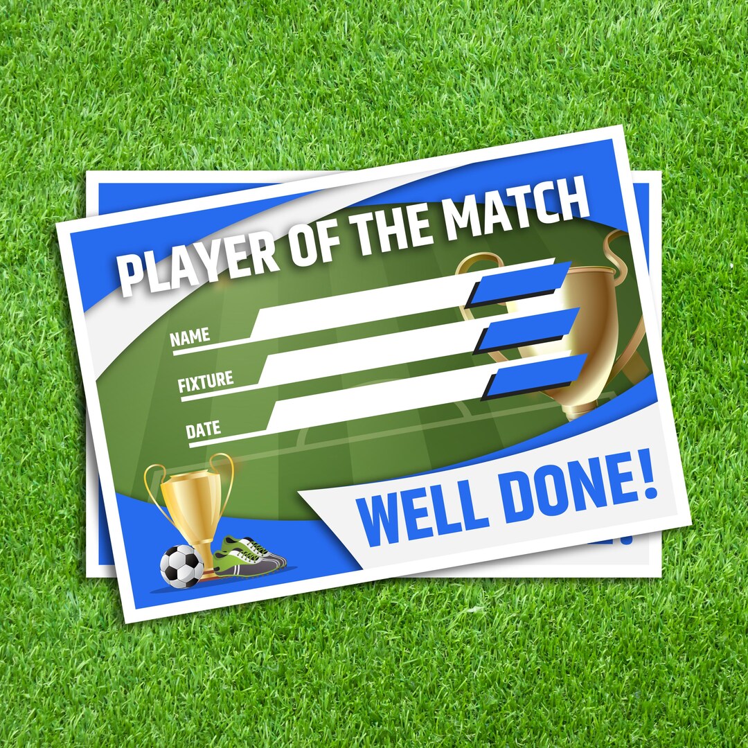 Player of the Match Certificate Award, Blue White, Download, Grassroots ...