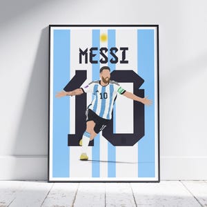 Lionel Messi Argentina Football Poster Print | Soccer Wall Art ...