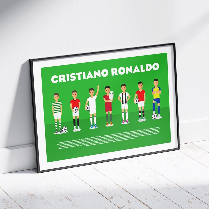 Ronaldo Football Print Career Timeline, Football Gift for Him ...
