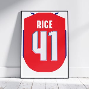 Declan Rice Football Shirt Poster Print Classic Football Fan Gift Wall ...