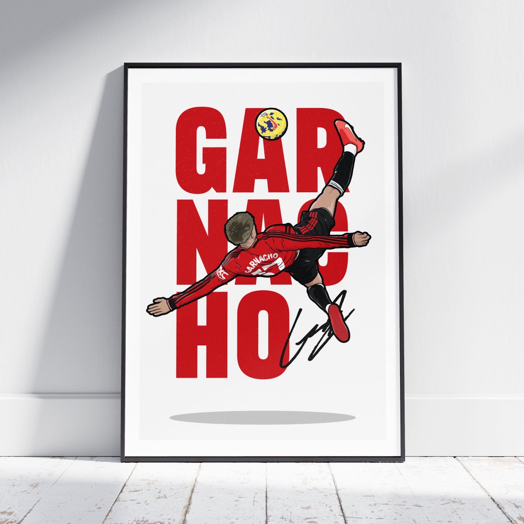 Garnacho Football Player Overhead Kick Print Kids Bedroom Football ...